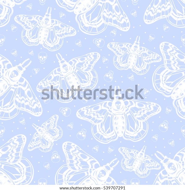 Hand Draw Seamless Pattern Deaths Head Stock Vector (Royalty Free ...