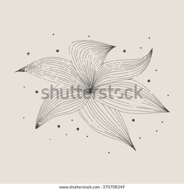 Hand Draw Single Flower Stock Vector (Royalty Free) 370708349 ...