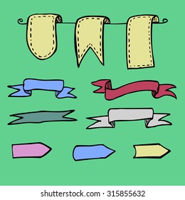 Hand Draw Sketch Blank Classic Ribbon Stock Vector (Royalty Free ...