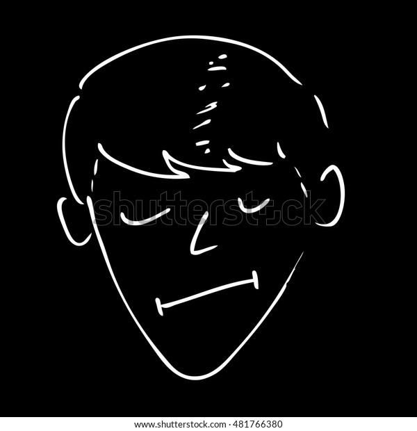 Hand Draw Sketch Calm Face Man Stock Vector (Royalty Free) 481766380 ...