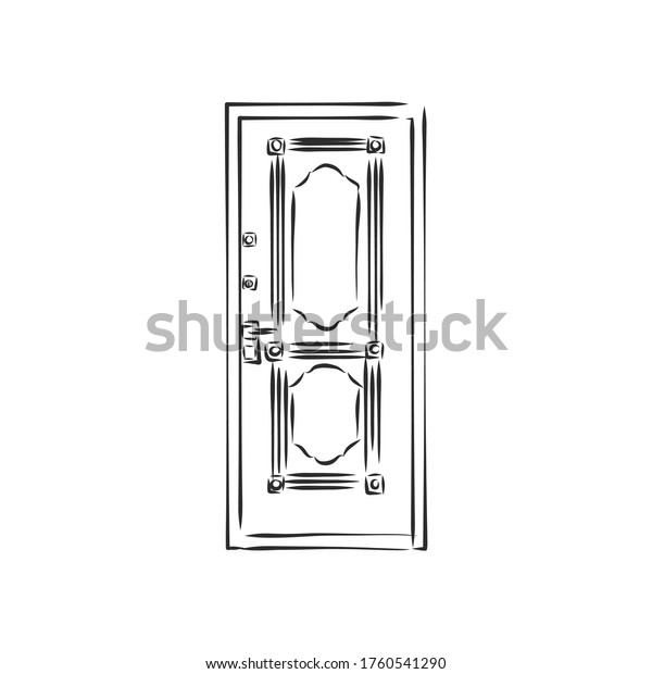 Hand Draw Sketch Door Door Vector Stock Vector (Royalty Free) 1760541290