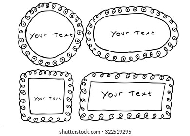 Hand Draw Sketch Four Frame Circle: vector de stock (libre de regalías ...