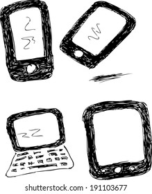 Hand Draw Sketch Gadget Stock Vector (Royalty Free) 191103677 ...