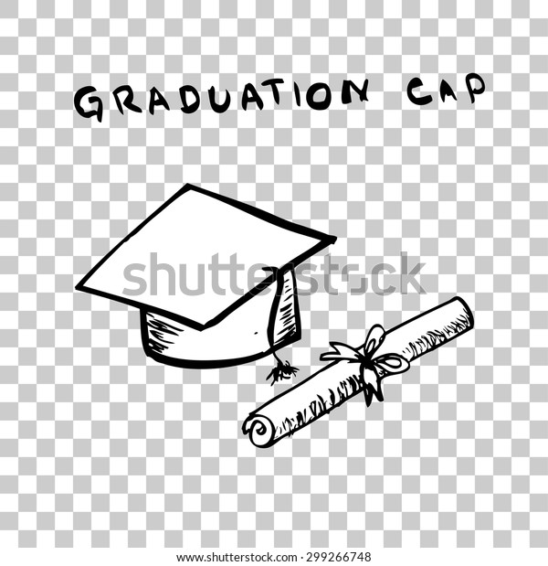 Hand Draw Sketch Graduation Cap Transparent Stock Vector (Royalty Free ...