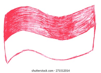 Hand Draw Sketch Indonesia Flag Stock Vector (Royalty Free) 271512014