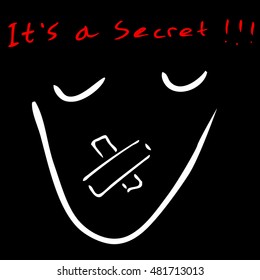 Hand Draw Sketch Keep Silent Secret Stock Vector (Royalty Free ...