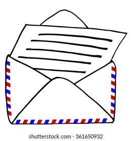 Hand Draw Sketch Mail Isolated On Stock Vector (Royalty Free) 361650932