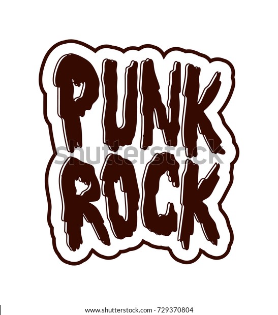 Image vectorielle de stock de Hand Draw Sketch Punk Rock Vector 729370804