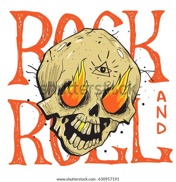 Hand Draw Sketch Rock Roll Illustration Stock Vector (Royalty Free ...