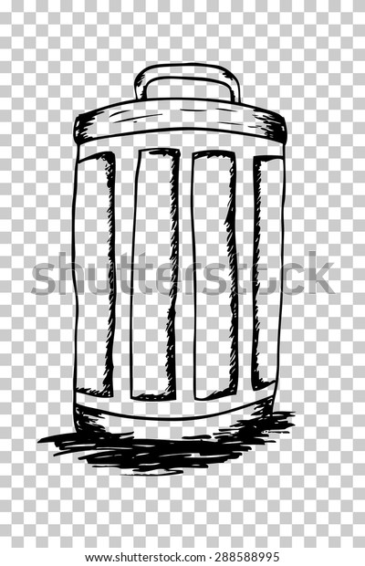 Hand Draw Sketch Rubbish Bin Stock Vector (Royalty Free) 288588995