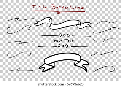 Hand Draw Sketch Title Border Transparent: vector de stock (libre de ...