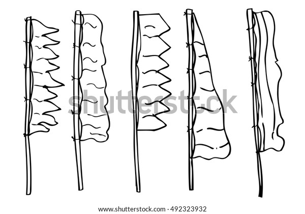Hand Draw Sketch Umbul Umbul Unique Stock Vector (Royalty Free ...