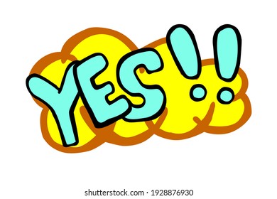 Hand Draw Sketch Yes Exclamation Sign Stock Vector (Royalty Free ...