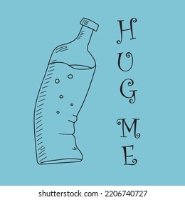 Hand Draw Small Plastic Bottle Water Stock Vector (Royalty Free ...
