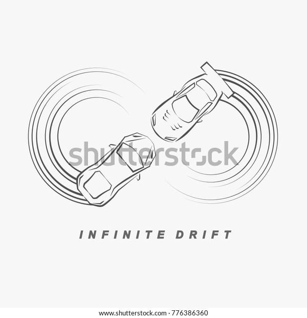 Hand Draw Style Drift Car Logo Stock Vector (Royalty Free) 776386360