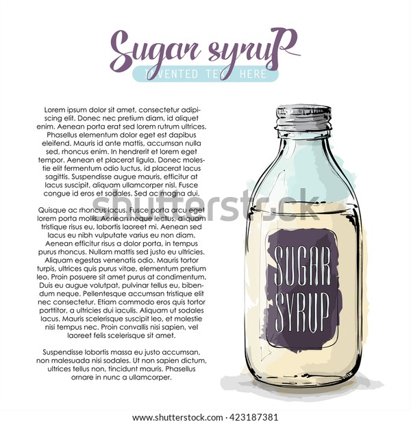 Hand Draw Sugar Syrup Bottle Vector Stock Vector (Royalty Free ...