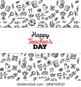 Hand Draw Teachers Day Doodle Backgrounds Stock Vector (Royalty Free ...