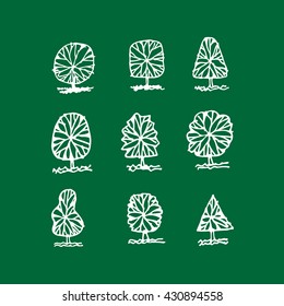 Hand Draw Tree Icon Illustration Design Stock Vector (Royalty Free ...