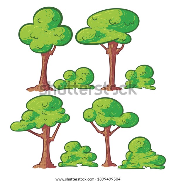 Hand Draw Tree Illustration Cartoon Style Stock Vector (Royalty Free ...