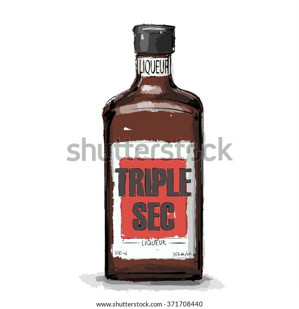 Hand Draw Triple Sec Bottle Vector Stock Vector (Royalty Free) 371708440