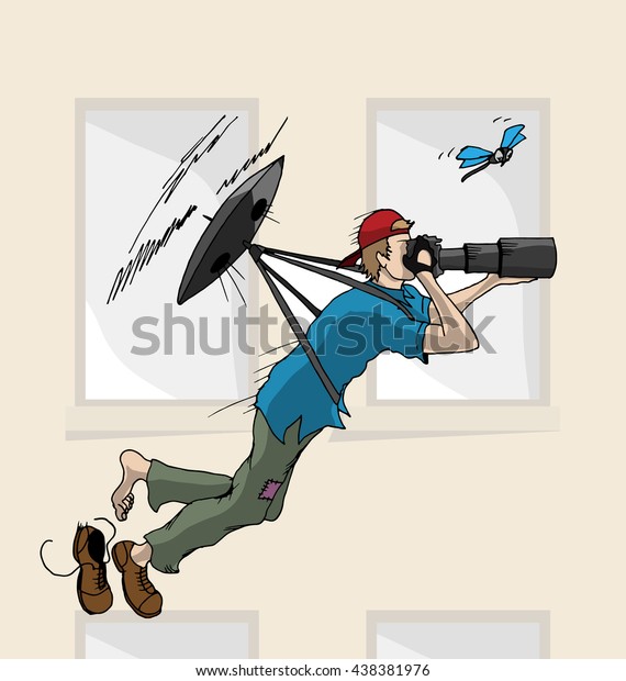 Hand Draw Vector Cartoon Illustration Flying Stock Vector (Royalty Free ...