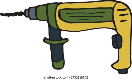 Hand Draw Vector Illustration Drill Isolated Stock Vector (Royalty Free ...