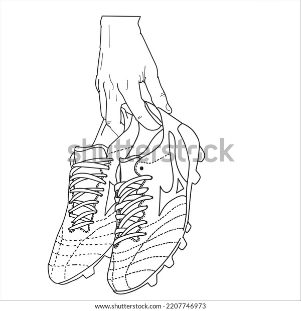 Hand Draw Vector Sketch Illustration Football Stock Vector (Royalty ...