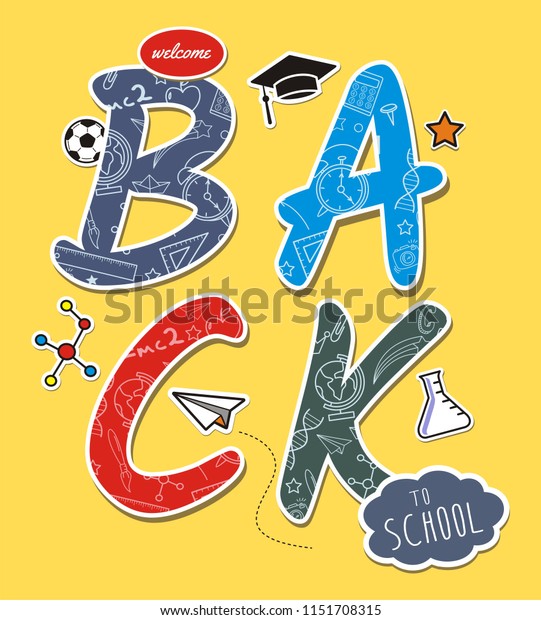Hand Draw Welcome Back School Stock Vector (Royalty Free) 1151708315 ...