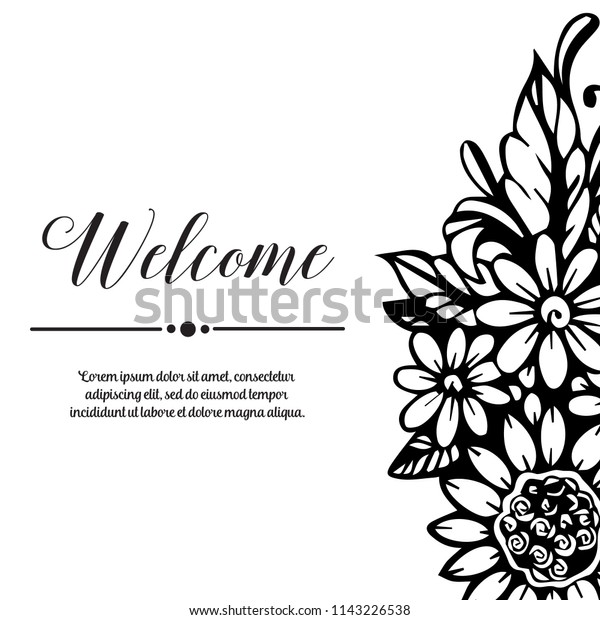 Hand Draw Welcome Floral Theme Vector Stock Vector (Royalty Free ...