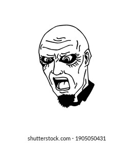Hand Drawing Angry Man Face Abstract Stock Vector (Royalty Free ...