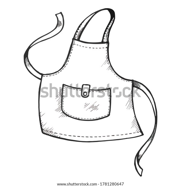 Hand Drawing Apron Pocket Vector Illustration Stock Vector (Royalty ...