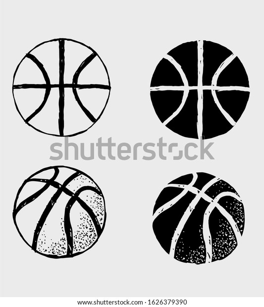 Hand Drawing Basketball Ball Vector Art Stock Vector (Royalty Free ...