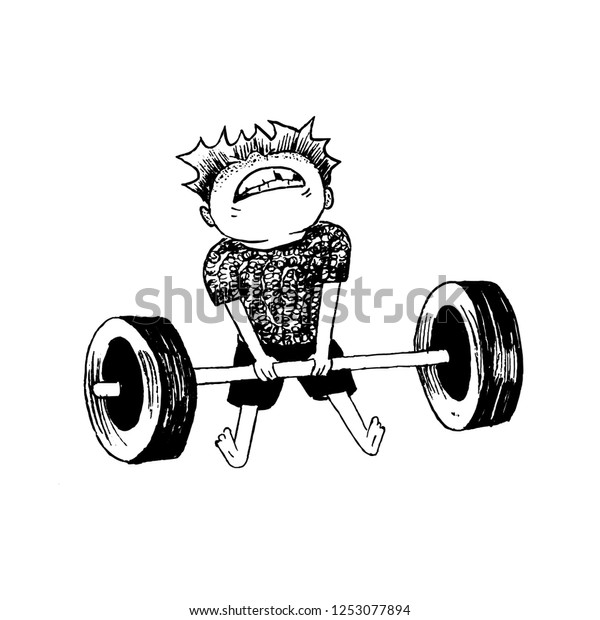 Hand Drawing Boy Athlete Child Illustration Stock Vector (Royalty Free ...