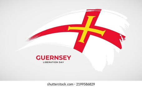Hand Drawing Brush Stroke Flag Guernsey Stock Vector (Royalty Free ...