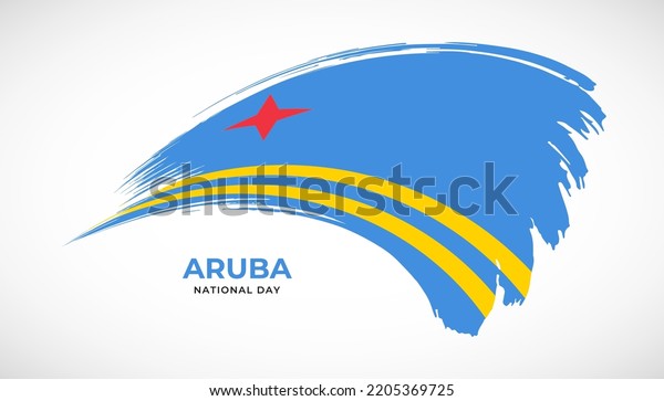 Hand Drawing Brush Stroke Flag Aruba Stock Vector (Royalty Free ...