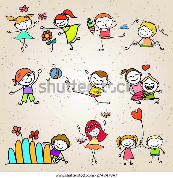 Hand Drawing Cartoon Character Abstract Concept 스톡 벡터(로열티 프리) 274947047