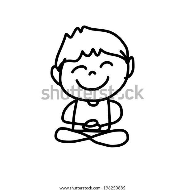 Hand Drawing Cartoon Concept Happy Kids Stock Vector (Royalty Free ...