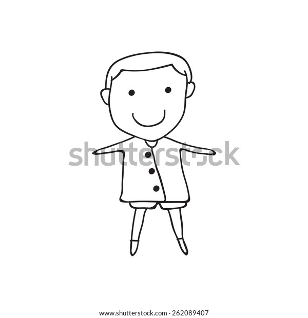 Hand Drawing Cartoon Concept Happy People Stock Vector (Royalty Free ...