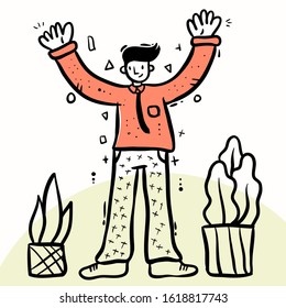 Hand Drawing Character Doodle Style Vector Stock Vector (Royalty Free ...