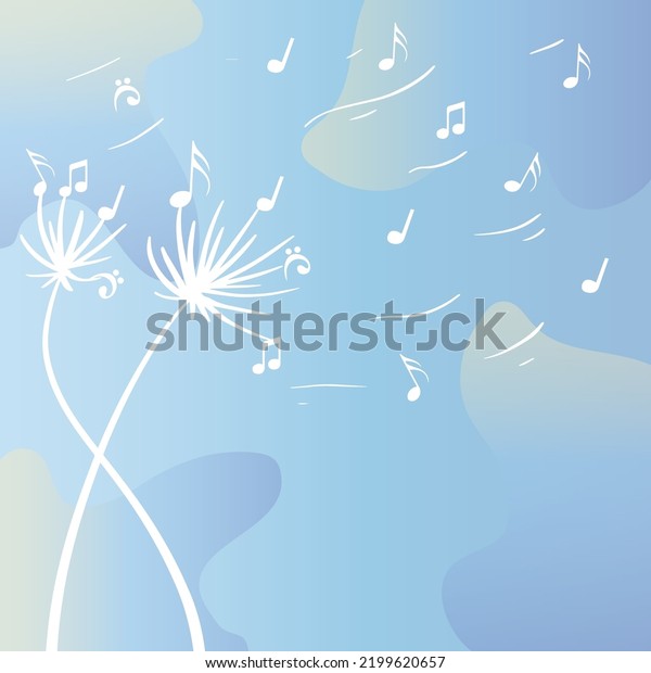 Hand Drawing Dandelion Music Notes Stock Vector (Royalty Free ...