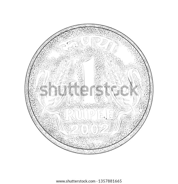 Hand Drawing Design Indian Coin Illustration Stock Vector (Royalty Free ...