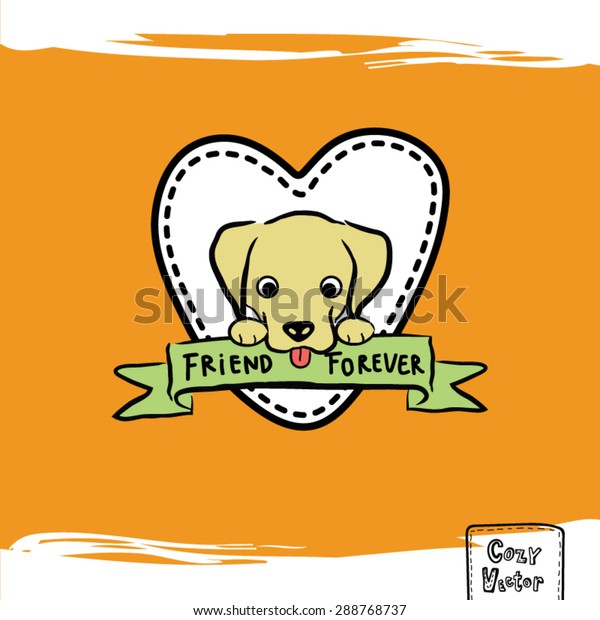 Hand Drawing Dog Banner Logo Vector Stock Vector (Royalty Free ...