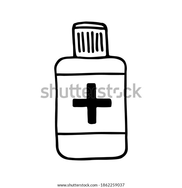Hand Drawing Doodle Antiseptic Linear Vector Stock Vector (Royalty Free ...