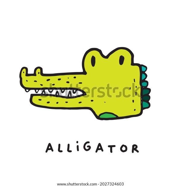 Hand Drawing Doodle Cute Crocodile Vector Stock Vector (Royalty Free ...