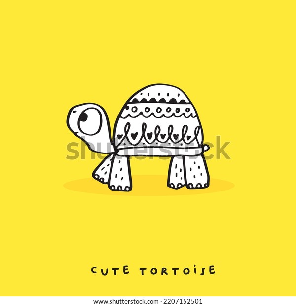 Hand Drawing Doodle Cute Tortoise Cute Stock Vector (Royalty Free ...
