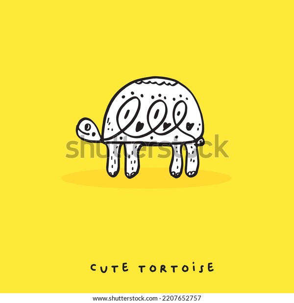 Hand Drawing Doodle Cute Tortoise Cute Stock Vector (Royalty Free ...