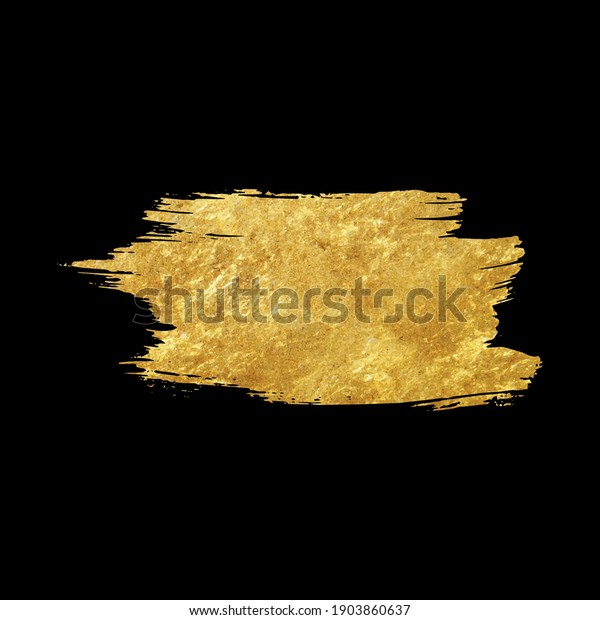 Hand Drawing Gold Brush Stroke Paint Stock Vector (Royalty Free ...