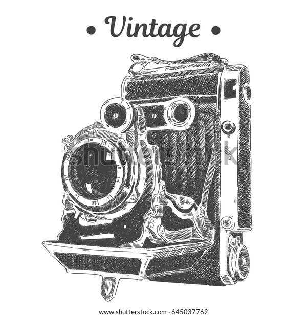 Hand Drawing Graphic Old Retro Photo Stock Vector (Royalty Free ...