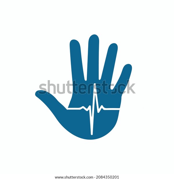Hand Drawing Hand Hold Heart Rate Stock Vector (Royalty Free ...