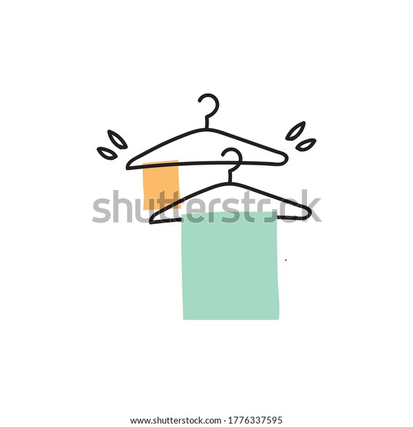 Hand Drawing Icon Hangers Vector Illustration: เวกเตอร์สต็อก (ปลอดค่า ...